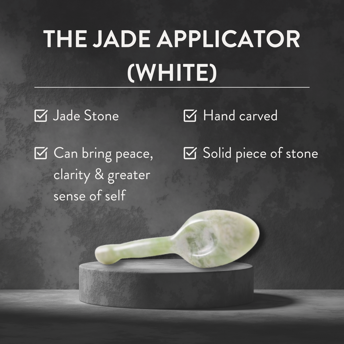 White and Green Jade Spoon | The Jade Applicator | ATA Cosmetics